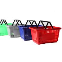 China 380MM 220mm 16L Plastic Rolling Basket With Handles for sale