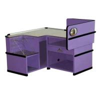 China 1.8M Mirror Polished Metal Supermarket Checkout Counter For Retail Stores for sale