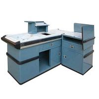 China 2M 85CM Red Electric L Shaped Cash Wrap Counter With Conveyor Belt OEM for sale