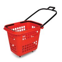 China 395MM 45L Grocery Handheld Shopping Baskets With Handles Roller Container for sale
