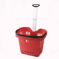 China Plastic 35L Supermarket Shopping Basket Red Blue Green for sale