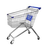 China 125ltr Iron Wire Grocery Shopping Trolley Cart German Style 1.05M With Wheels for sale