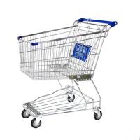 China Q235 Steel Supermarket Shopping Trolley Cart On Wheels for sale