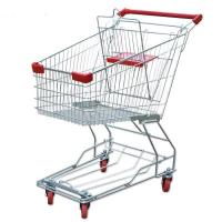 China 210 Ltr Swivel Metal Grocery Cart With Wheels Shopping Trolley For Luxury Supermarket for sale
