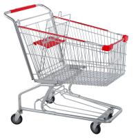 China Q235 Steel Shopping Trolley Cart 4in 4 Wheel Push Shopping Trolley for sale