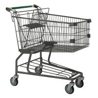 China 4 Wheel Q235 Steel Folding Push Shopping Trolley For Supermarket Grocery for sale