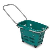 China 395MM 45L Grocery Handheld Shopping Baskets With Handles Roller Container for sale