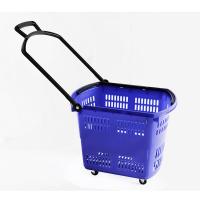 China 395MM 45L Grocery Handheld Shopping Baskets With Handles Roller Container for sale