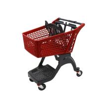China Four Wheeled Unfolding Plastic Shopping Trolleys With Seat for sale
