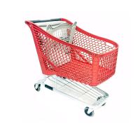 China Four Wheeled Unfolding Plastic Shopping Trolleys With Seat for sale