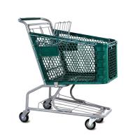 China Large Size Sturdy Plastic Supermarket Trolley Shopping Cart Q235 Steel for sale