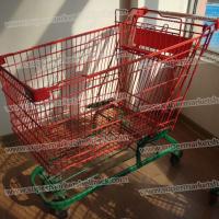 China Zinc Plated 0.87M 80LTR Lightweight Shopping Cart With Wheels For Retail Shop for sale