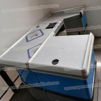 China 1.8M Mirror Polished Metal Supermarket Checkout Counter For Retail Stores 1200MM for sale