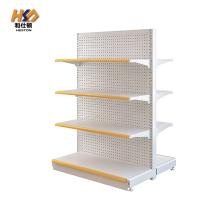 China Yellow Edge Grey Color Supermarket Shelves Display Stands Hole Plate for sale
