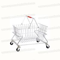 China 20 Litre 400MM Handheld Shopping Basket With Wheels And Handle Double Handle for sale