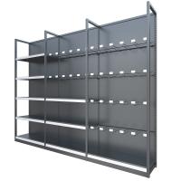 China 100KG Q235 Supermarket Shelf Rack 4 Tier Metal Shelf Gondola 1.5mm for sale