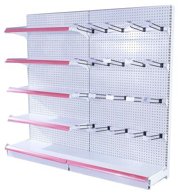 China 5 Layers Punch Backboard Supermarket Gondola Shelves 80kg/Layer for sale