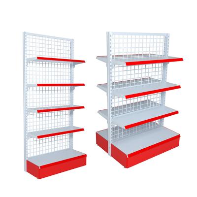 China Q235 Steel Supermarket Gondola Shelves Double Side for sale