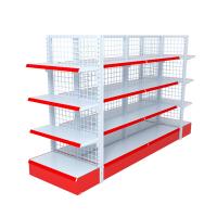 China Q235 Steel Supermarket Gondola Shelves Double Side for sale