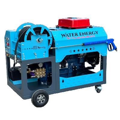 China Water Energy LX Series 180Bar -600Bar/30-150LPM Diesel Sewer Jet High Pressure Washer Sewer Jet Machine Pipe Dredging Machine for sale