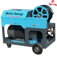 China High Power Electric Cold Water Cleaning New Sewer Jetter 150bar 60L/min Super High Flow Drain Cleaner Dredging Car Wash Shop for sale
