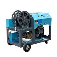 China New Remote Control Gasoline Cold Water Cleaning Sewer Jetter 200bar 70L/min 18.49GPM Trolley Mobile 36HP with Hose Reel for sale