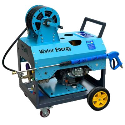 China New Gasoline Sewer Jetter for Home Plumbing Maintenance 30L/min 150bar Cold Water Cleaning Portable with Electric Start for sale