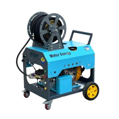 China Electric Start Multi-Nozzle Gasoline Cold Water Cleaning New Sewer Jetter High-Flow 40L/min 150bar Machine for Mid-Size Pipes for sale