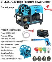 China New Industrial High Pressure Electric Water Jet Drain Cleaner Pump Nozzle Kit 50HP380V Cold Water Cleaning Pipeline Maintenance for sale