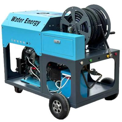 China New Highway Roadside Cold Water Sewer Maintenance Diesel Sewer Jetter 26HP Twin-Cylinder Cleaning Machine Pump 200bar 40L/min for sale
