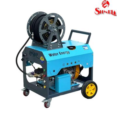 China Remote Control Diesel Cold Water Cleaning Sewer Jetter 150bar 40L/min 13HP for Restaurant Grease Line Suitable for 300mm Pipes for sale