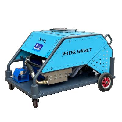 China Water Energy KLN Series 55KW 300Bar 91LPM Electric High Pressure Washer Electric Sewer Jet Pipe Cleaner Unclogging Machine for sale