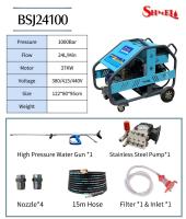 China BSJ Series 37100 New Stainless Steel Electric 100Bar High-Pressure Washer 37kw 24L/min Flow Rate Automotive Farm Jet for sale