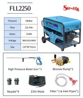 China FLL Series 2250 Electric High Pressure Washer 500Bar 30kw 22L/min Auto Flow Metal Construction Farm & Industries Cleaner New for sale