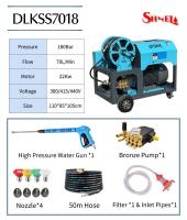 China DLKSS Series 7018 Electric High Pressure Washer 180Bar Pipeline Dredging Cleaner 22kw 70L/Min New Cold Water for Car Wash Shops for sale