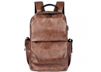 China Teenager Leakproof Leather Casual Backpack With USB Charging for sale