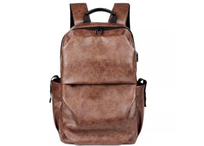 China Teenager Leakproof Leather Casual Backpack With USB Charging for sale