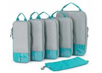China Travel 6 Set Compression Packing Cubes , Foldable Luggage Organizer Bag Set for sale
