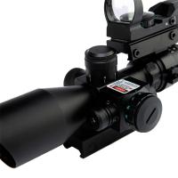 China 2.5-10x40 Dual Illuminated Tactical Hunting Scope with Red Laser and Red Dot Sight for sale