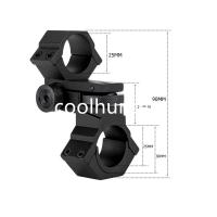 China Black OEM Tactical Scope Rings and Bases 30mm Optic 21mm Weaver Mount T7075 Aluminum for sale