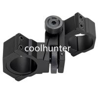 China Black OEM Tactical Scope Rings and Bases 30mm Optic 21mm Weaver Mount T7075 Aluminum for sale