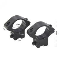 China Aluminum Alloy Scope Rings Mounts 25mm Diameter 12mm Height 11mm Rail for sale