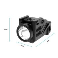 China Compact Handgun Rechargeable Tactical Led Flashlight 550lm Aircraft Grade for sale