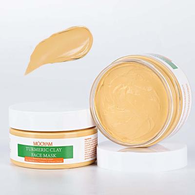 China Private Label Bentonite Clay Tumeric Mask Deep Cleansing Skin Care Organic Yellow Turmeric Mud Face Mask for sale
