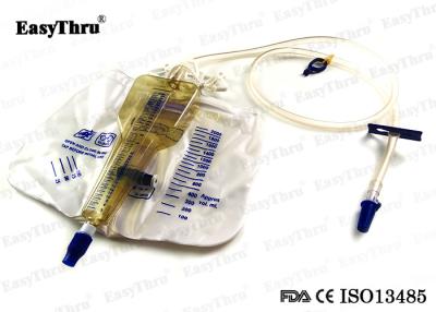 China Nontoxic Urine Drainage Bag Disposable PVC 2000ml with Pull Push Screw Valve for Hospital for sale