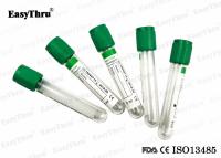 China PET Glass Lithium Heparin Vacuum Blood Collection Tubes 2ml to 10ml Green Cap for sale