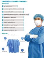 China Disposable SMS Surgical Isolation Gown 25-70g Blue Waterproof Protective Suit for sale