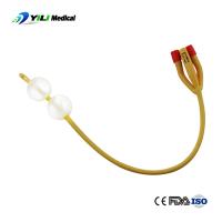 China Double Balloon Sterile Latex Foley Catheter Triple Way 40cm with Valve Customizable Size Fr16-Fr24 for sale