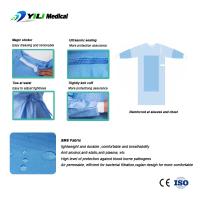 China Disposable SMS Surgical Isolation Gown 25-70g Blue Waterproof Protective Suit for sale