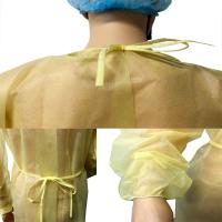 China Knitted Cuff Protective Isolation Gown Waterproof Elastic Disposable for sale
